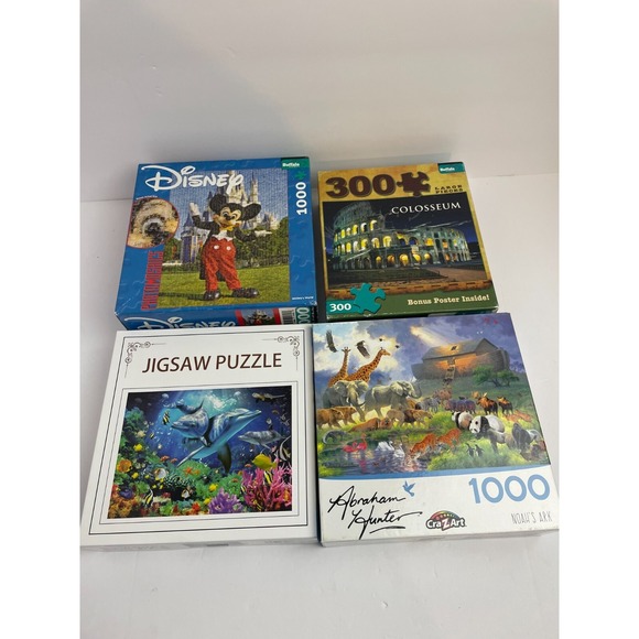 Buffalo Games | Games | 4 Puzzle Lot Disney Noahs Ark Colosseum Dolphin ...